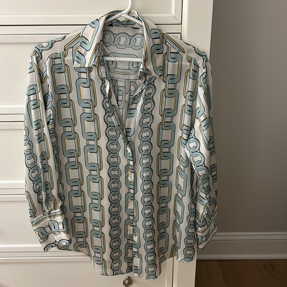 Zara | Tops | Zara Chain Print Blouse | Poshmark
